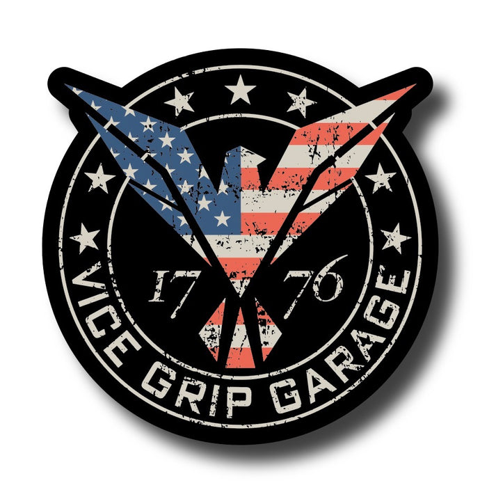 Patriotic Eagle Sticker (White or Black) – ViceGripGarage